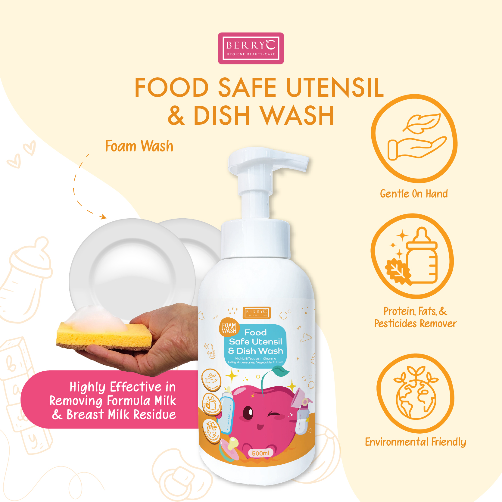 BerryC Food Safe Utensil & Dish Wash 500ml – BerryC
